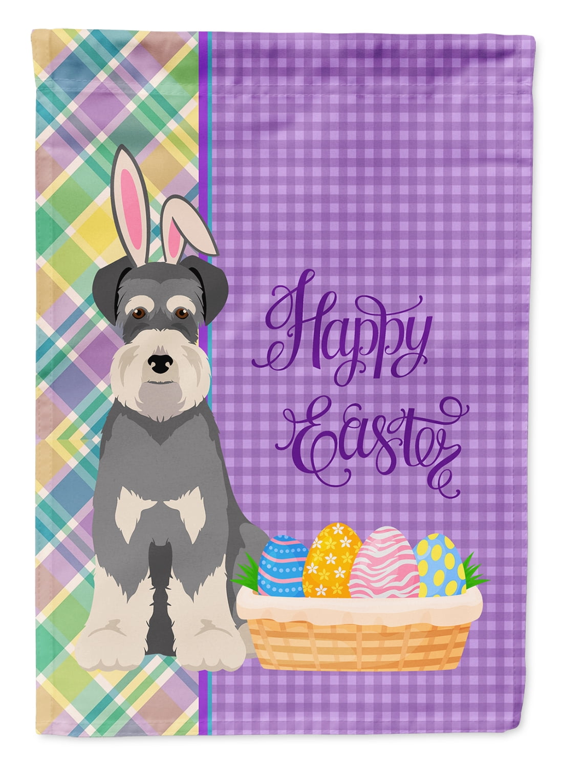 Salt Pepper Natural Ears Schnauzer Easter Flag Garden Size - Walmart.com