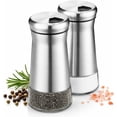 Salt and Pepper Shaker Set, Stainless Steel & Glass Spice Shakers ...