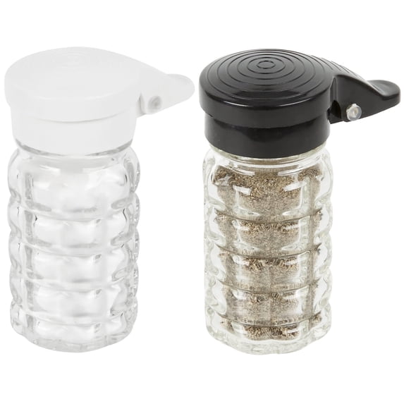 Salt & Pepper Shakers Glass 1.5 Oz,Proof Spring Loaded Flip Top Lids ...