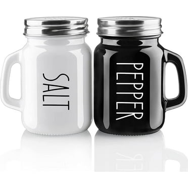 MAIA Ceramic Salt and Pepper Shakers Set Salt Container 18oz Spice Jar ...