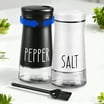 Dompilc 2PC Salt and Pepper Shaker Set – 4oz Glass-Bottom Design with ...