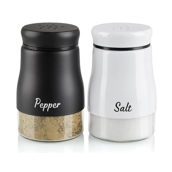 Salt and Pepper Shakers Set,Jademall 4 oz Clear Glass Bottom Large Capacity Refillable with ...