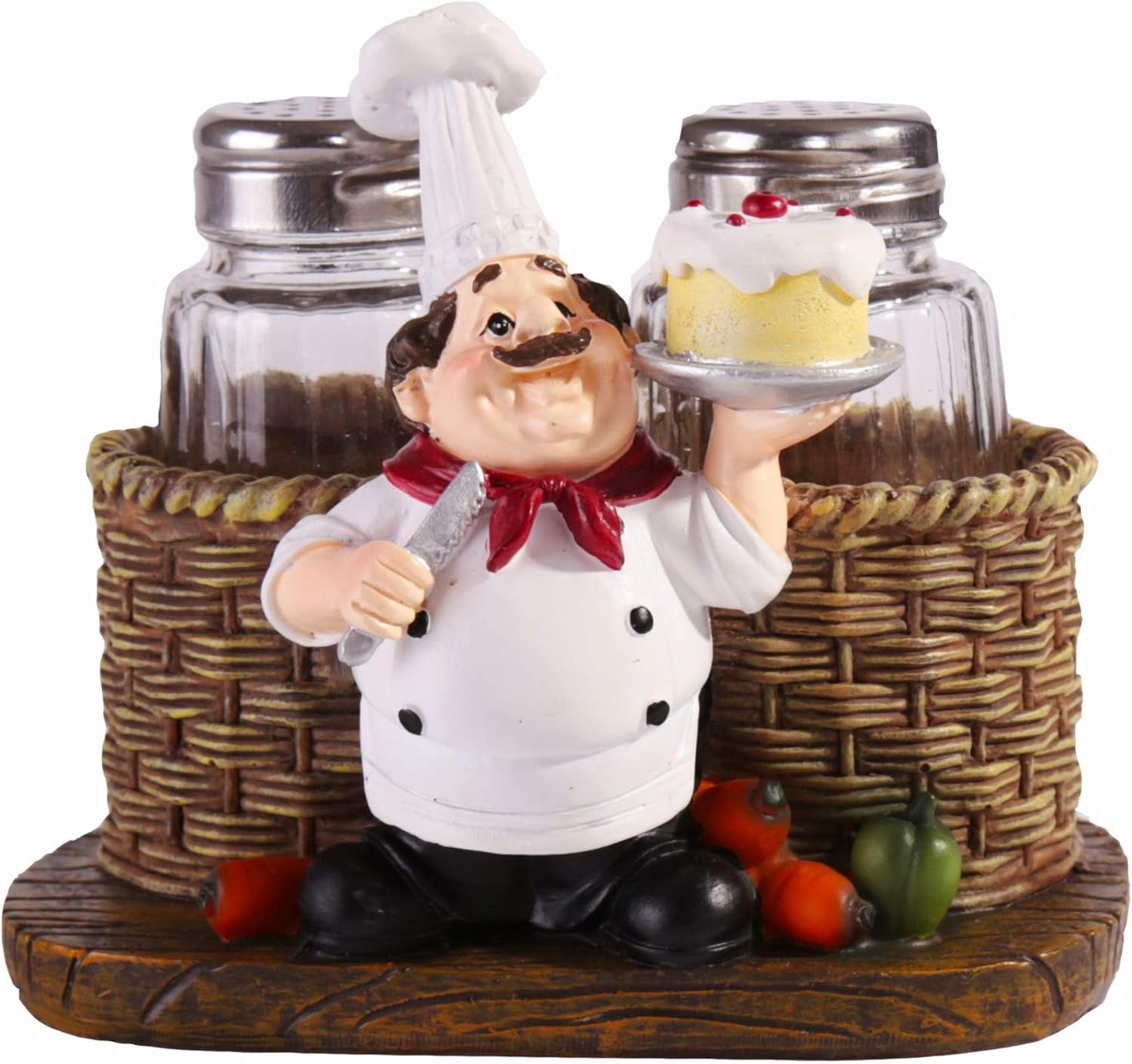 Salt and Pepper Shakers Set,Sitting Chef Decorative Statue Spice ...