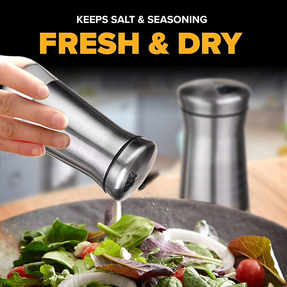 Salt and Pepper Shakers - Spice Dispenser with Adjustable Pour Holes ...