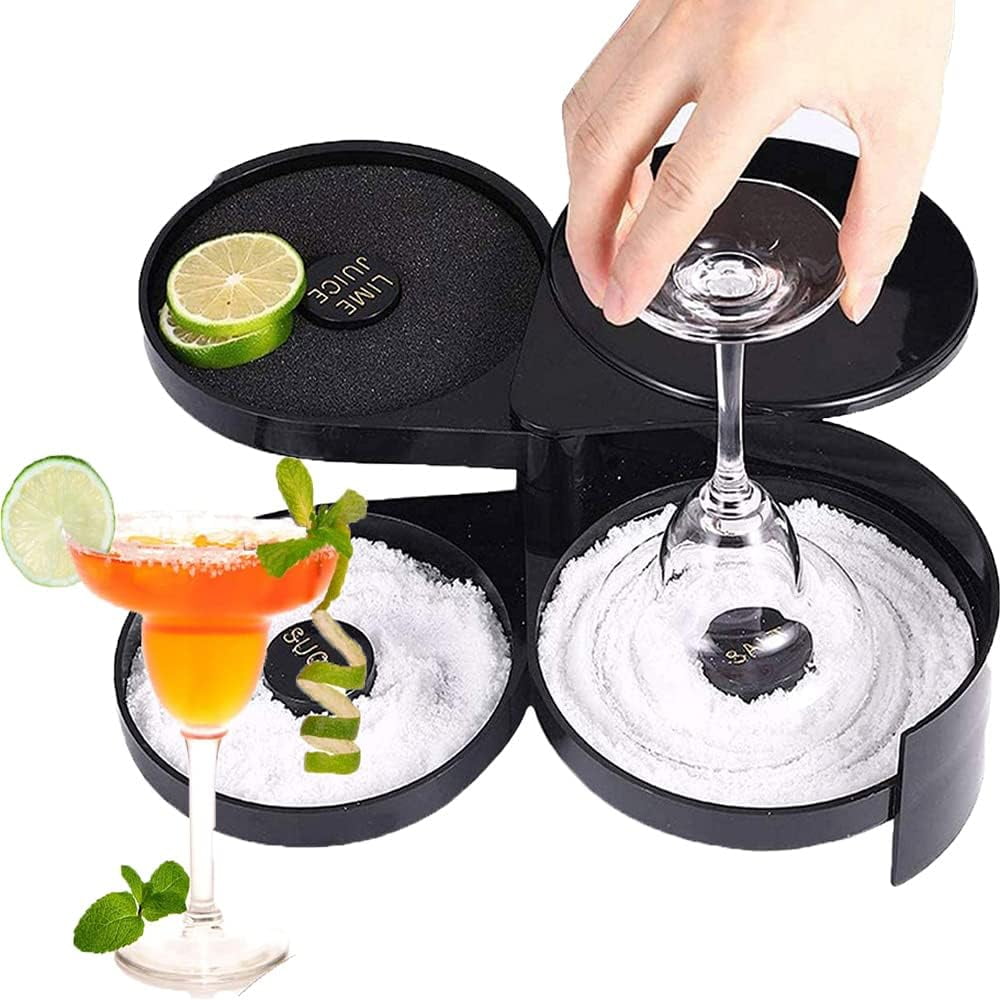 Salt Rimmer, Bar Glass Rimmer Margarita Salt Sugar Cocktail Rimmer 3 ...