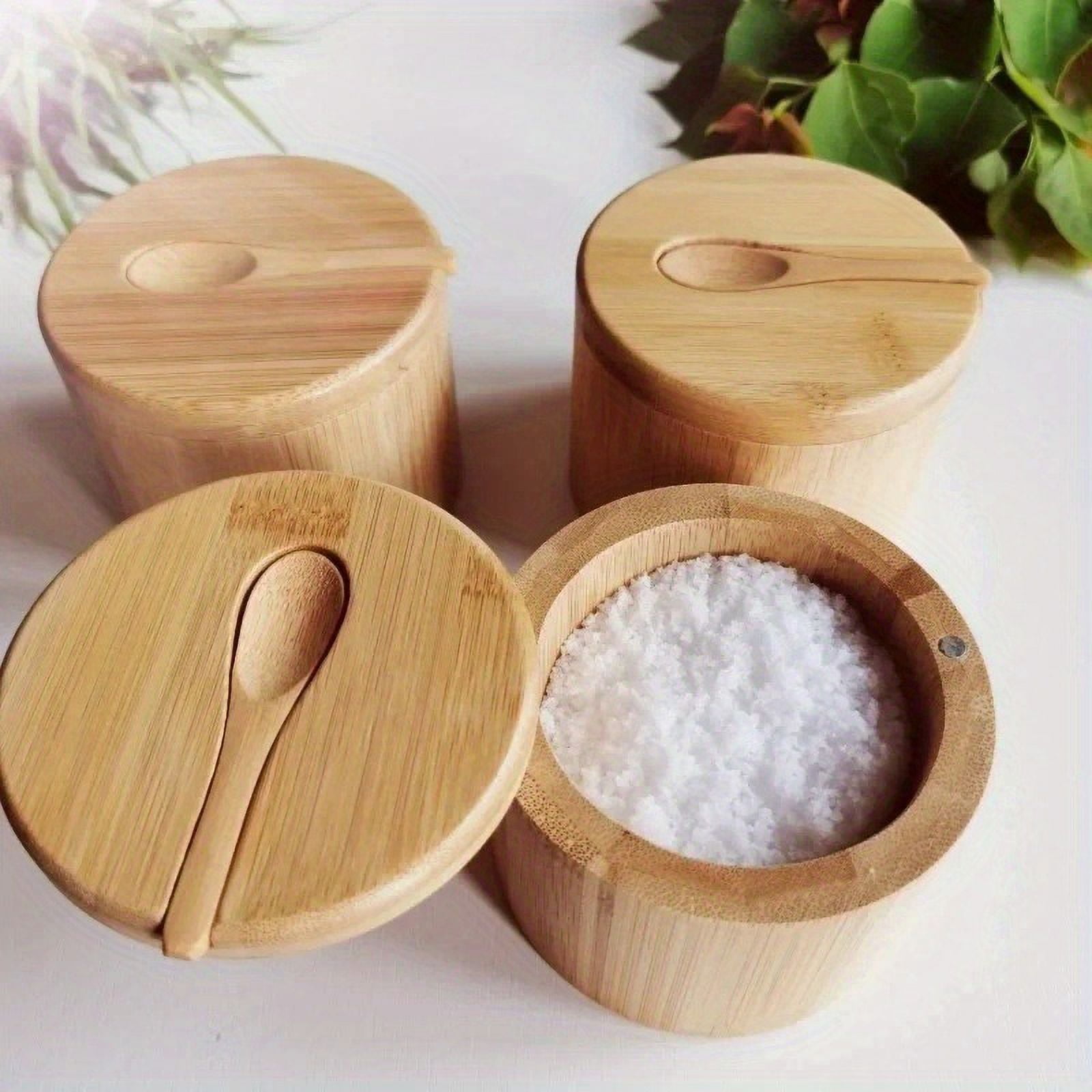 Salt Seasoning Jars Pepper Jar Bamboo Condiment Box Bowl Storage Pot ...