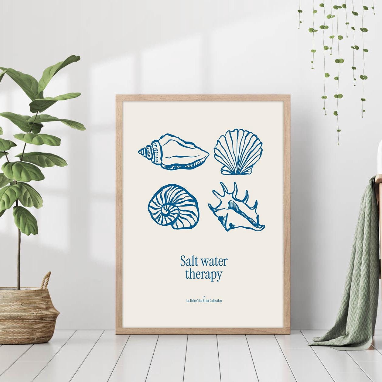 Salt Water Therapy Poster Inspirational Wall Art Print Motivational ...