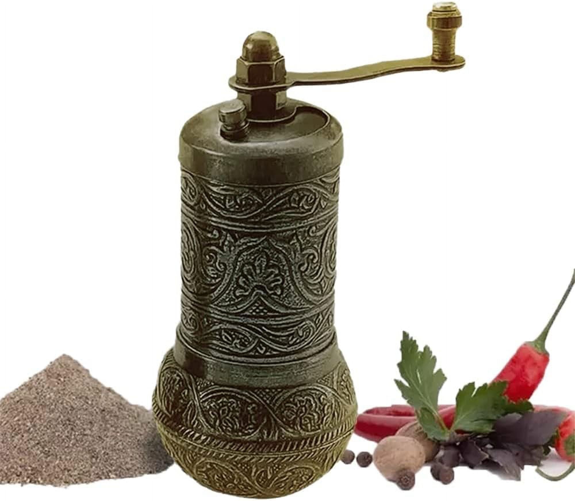 Salt and Black Grinder, Refillable Spice Grinder, Vintage Turkish Mill ...