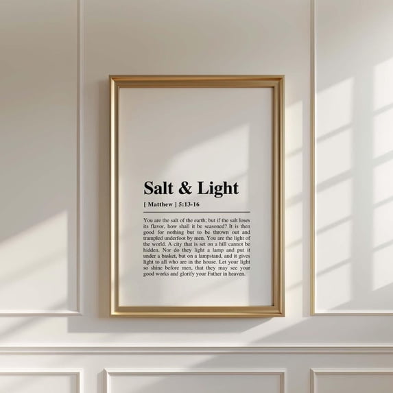 Salt and Light Scripture Christian Wall Decor, Unframed Paper Print ...