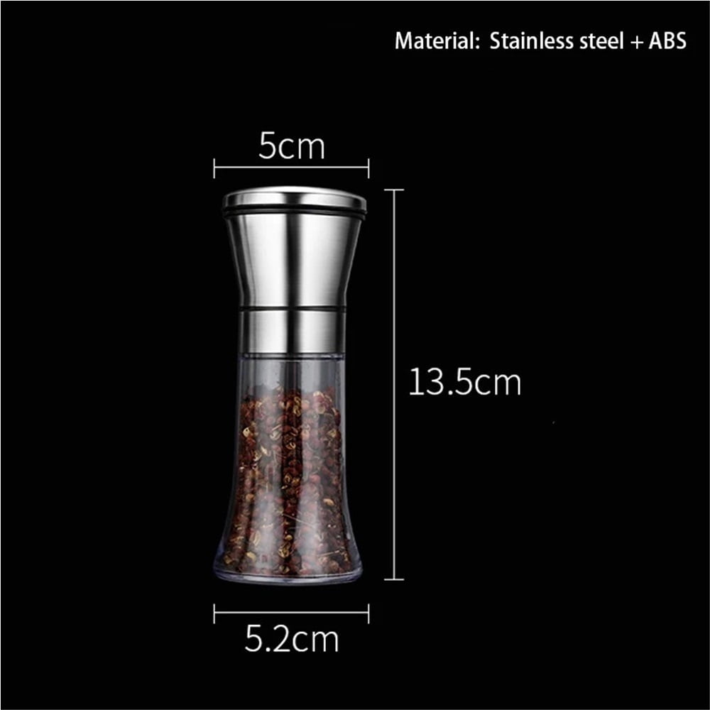 Salt and Pepper Grain Mill Shakers Stainless Steel Food Grinder ...