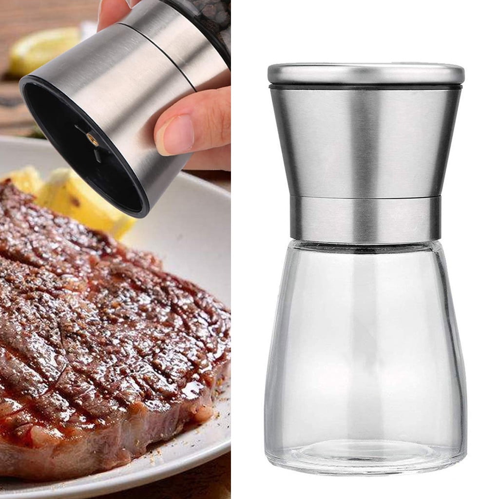 Salt and Pepper Grinder Set Pepper Mill, Sea Salt Shaker Refillable ...