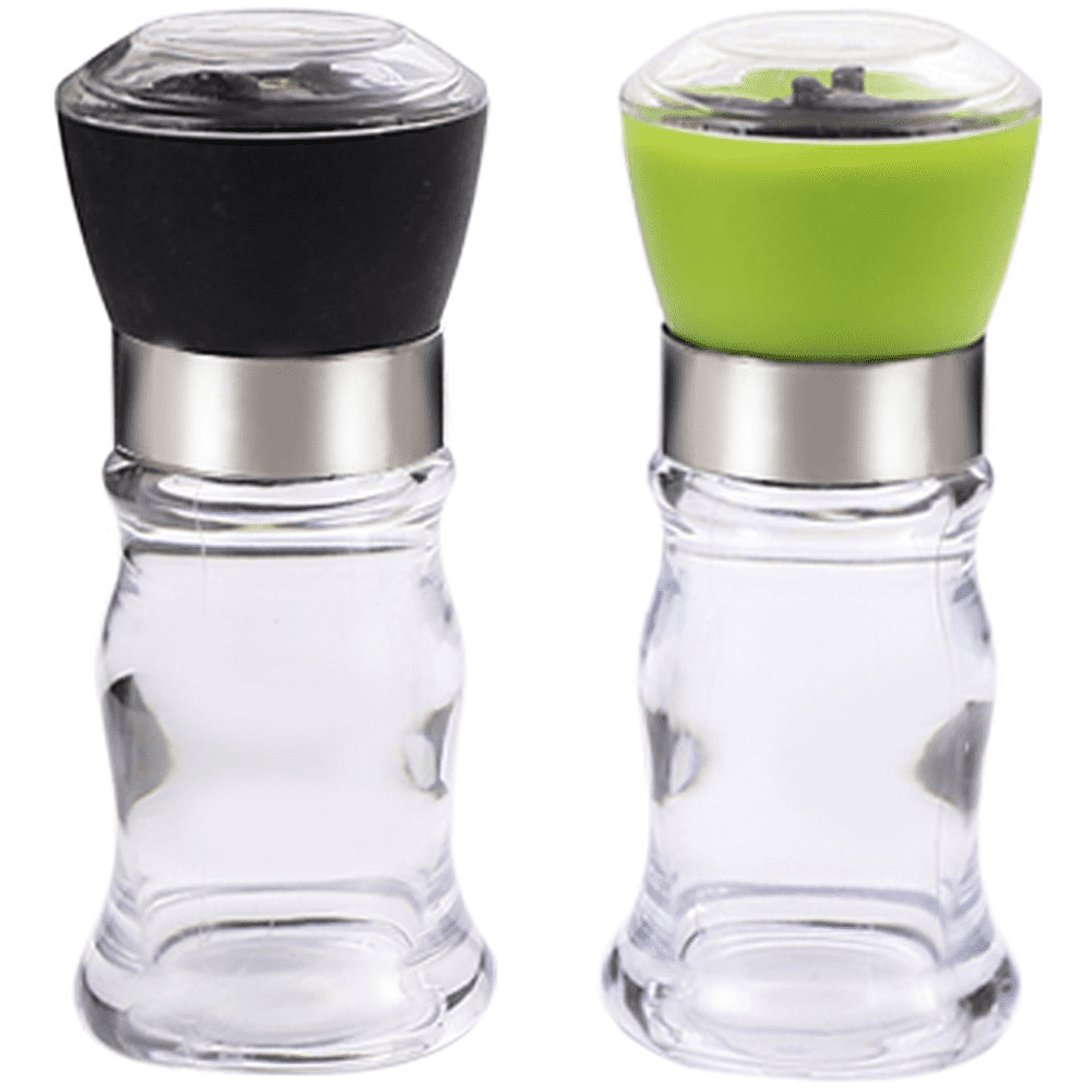 Salt and Pepper Grinder Set - Refillable Sea Salt & Peppercorn ...