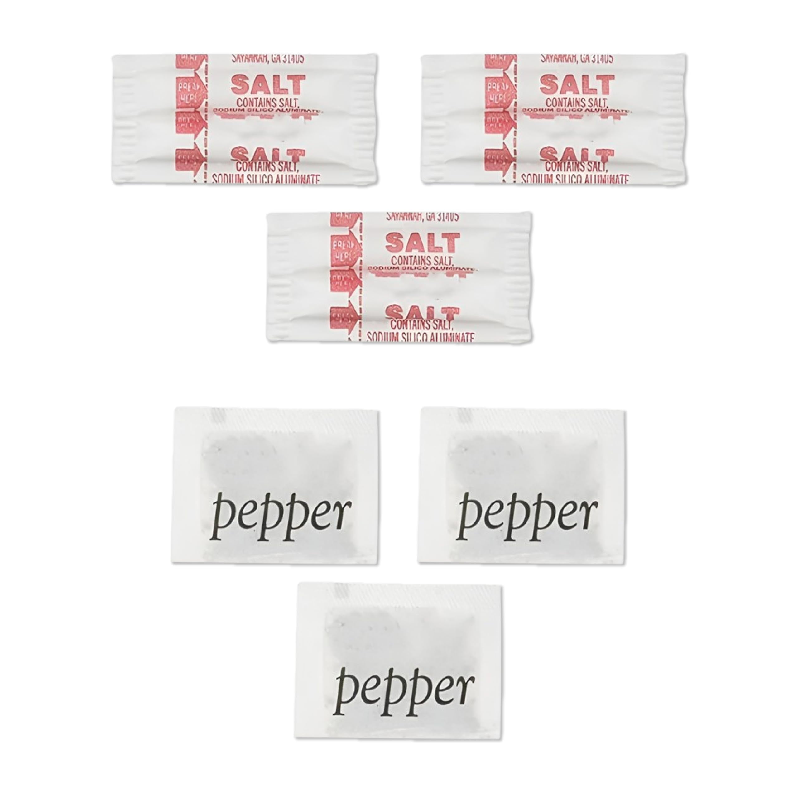 Salt and Pepper Packets STF9 - 400 Salt/ 200 Pepper = 600 Total Packets ...