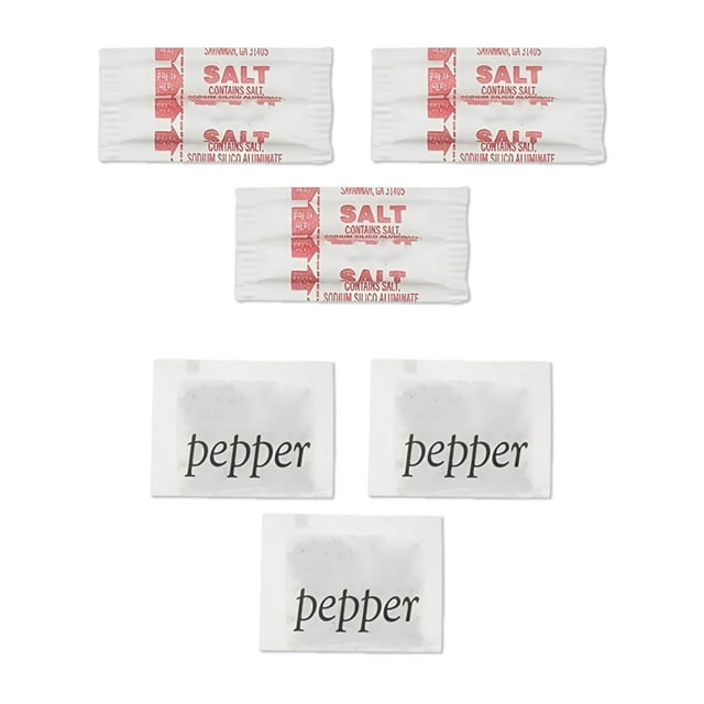 Salt and Pepper Packets STF9 - 400 Salt/ 200 Pepper = 600 Total Packets ...