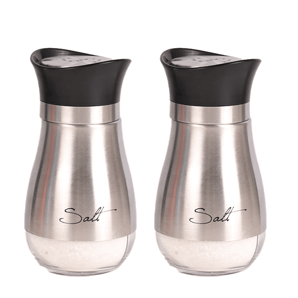 Salt and Pepper Shakers Elegant w/ Clear Glass Bottom | Compact Cooking ...