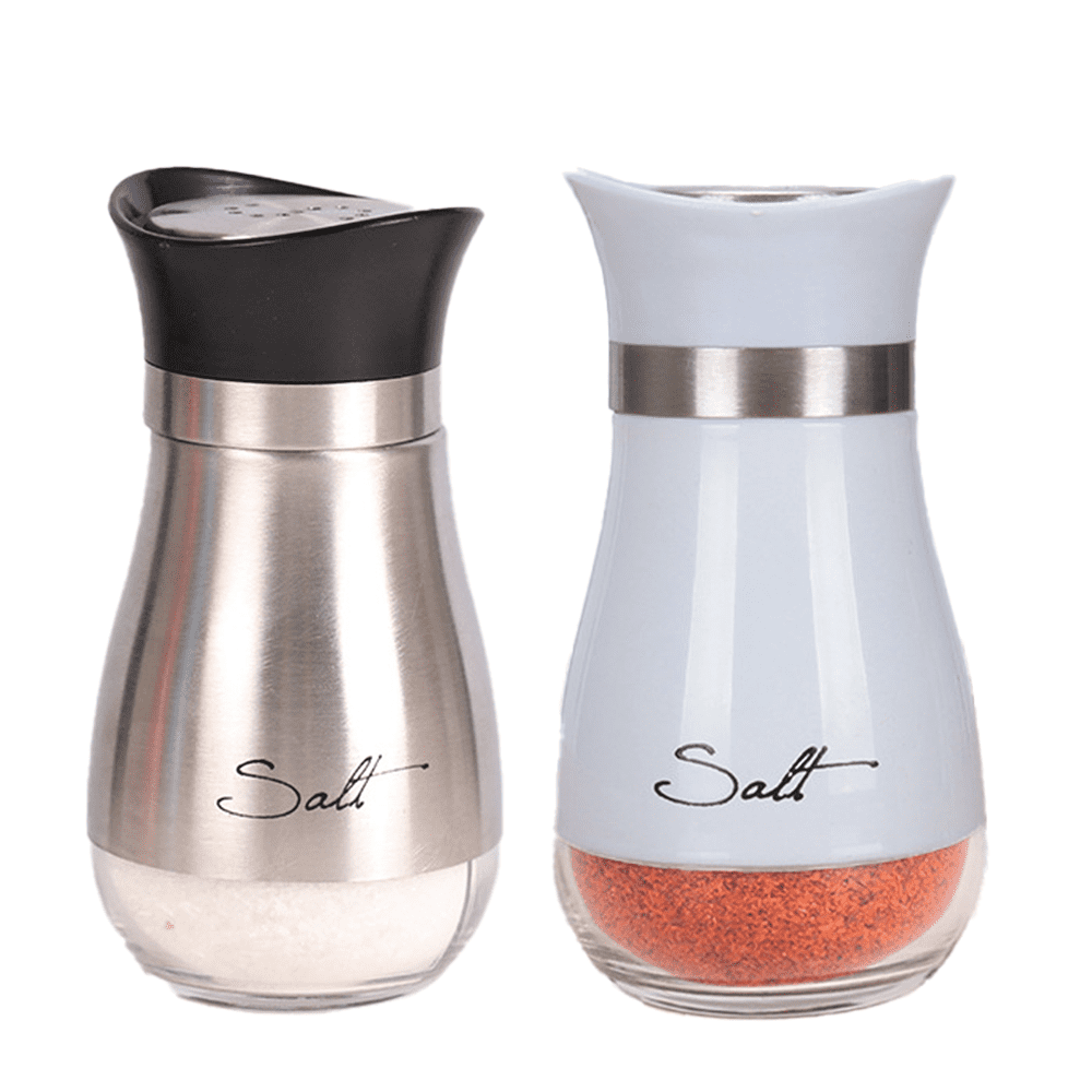 Salt and Pepper Shakers Elegant w/ Clear Glass Bottom | Compact Cooking ...