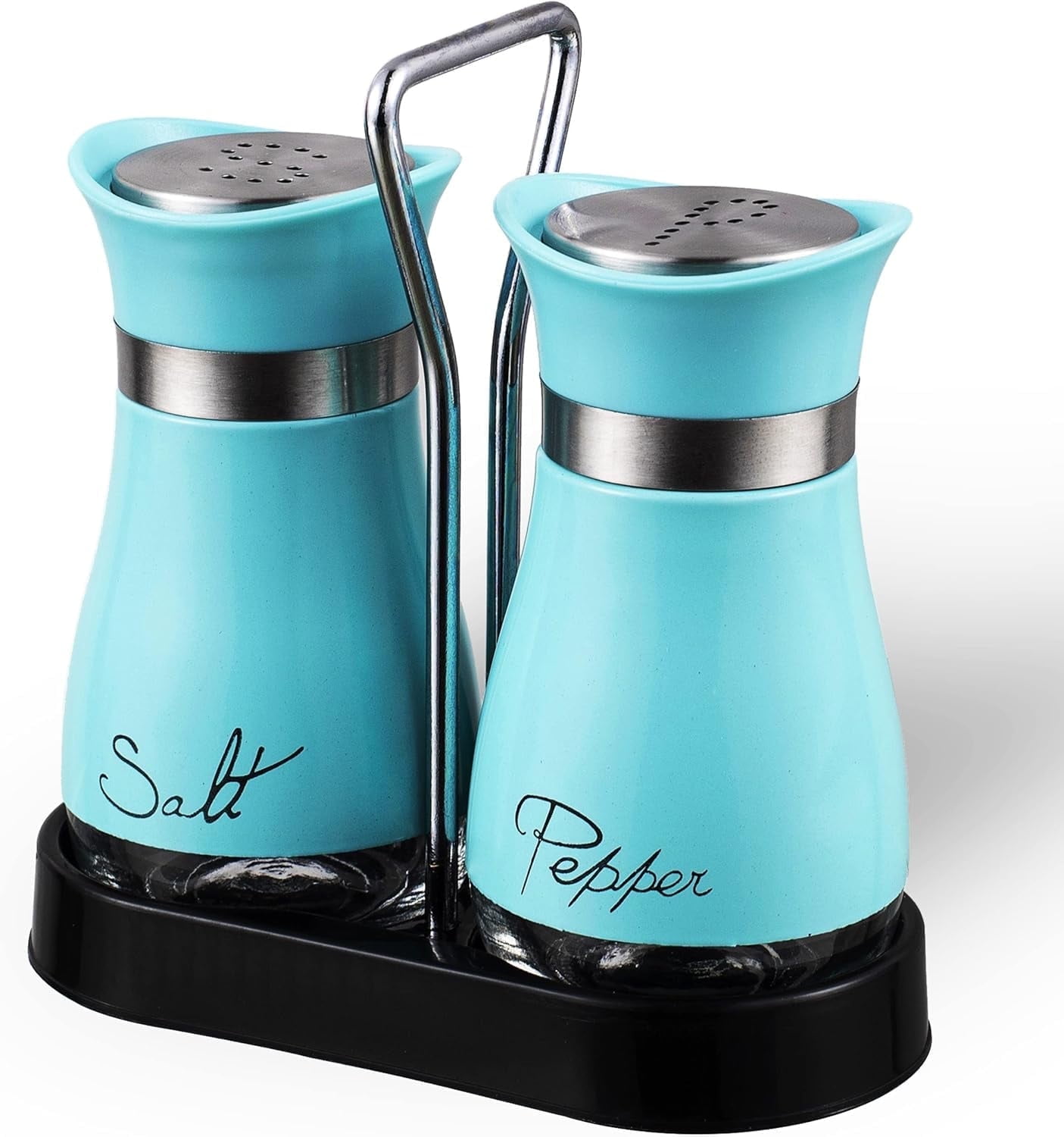 Salt and Pepper Shakers Set, Glass Bottom Salt Pepper Shaker with ...