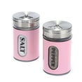 Salt and Pepper Shakers Stainless Steel and Glass Set with Adjustable ...