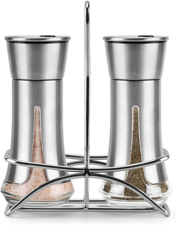 Salt and Pepper Shakers with Holder, Salt Shaker for the Kitchen with ...