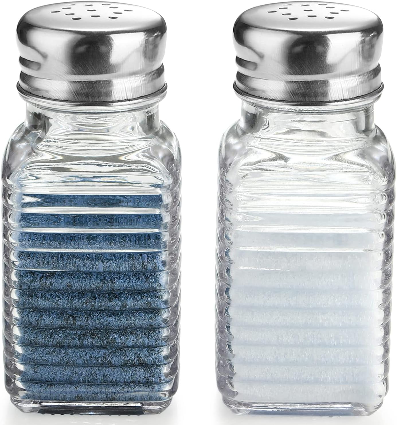 Salt and pepper bottle set, stainless steel lid salt bottle - glass ...