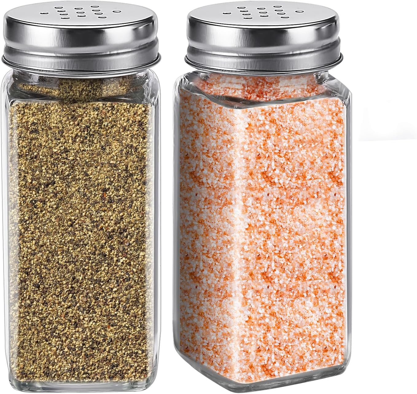 Salt and pepper bottle set, stainless steel lid salt bottle - glass ...