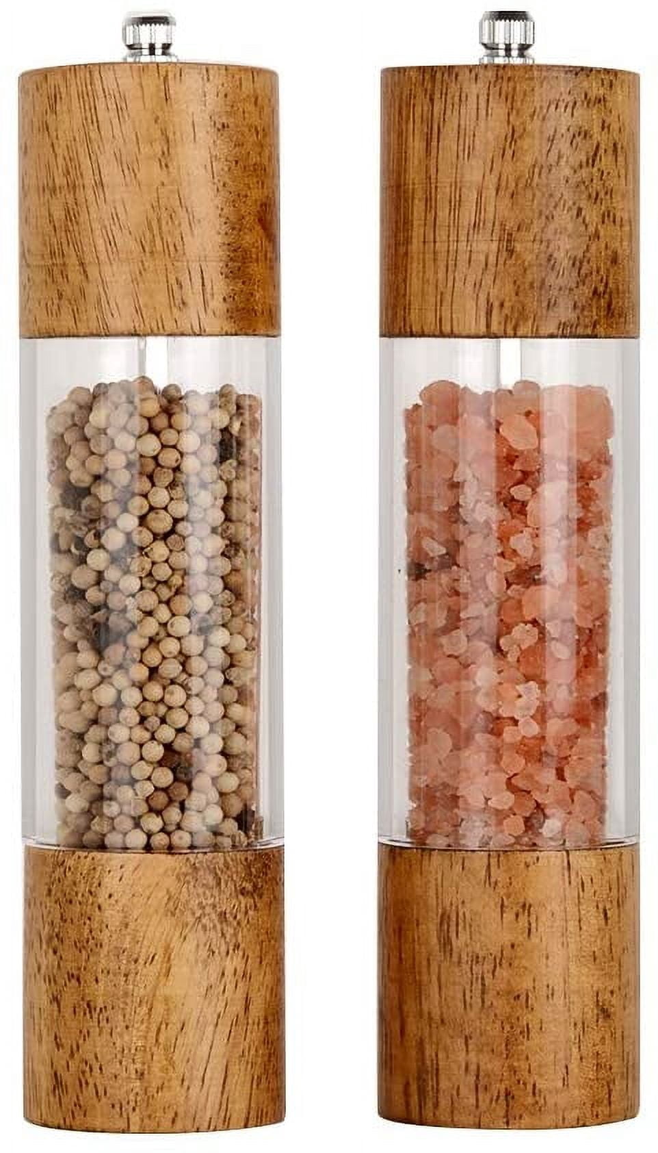 Salt and pepper grinder refillable kit, pepper mill-salt grinder with ...