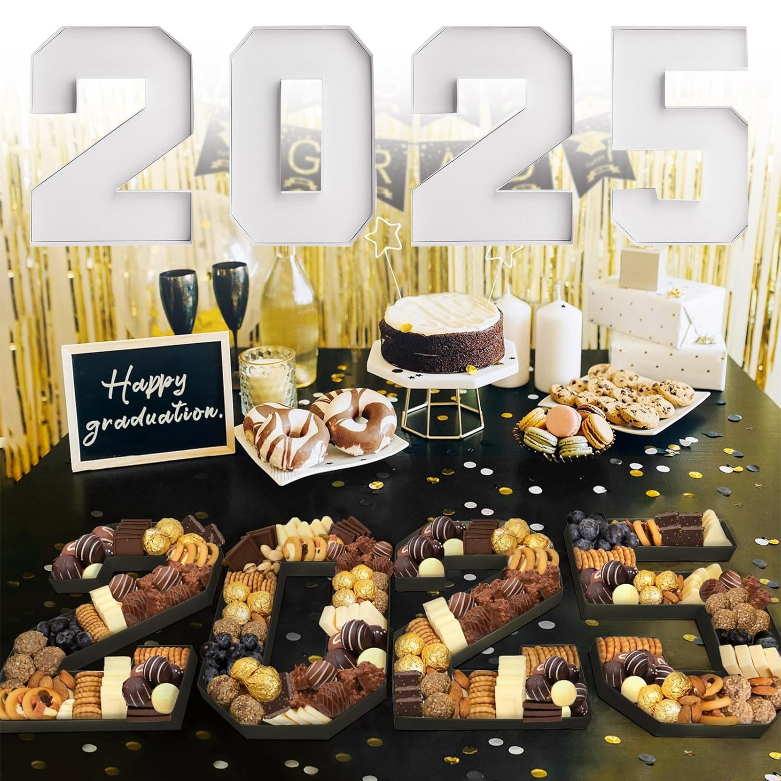 SaltIsle 2025 Graduation Charcuterie Number Fillable 13.7" Grad Numbers ...