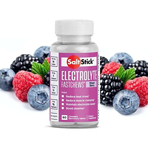 SaltStick Electrolyte FastChews - 60 Mixed Berry Chewable Electrolyte ...