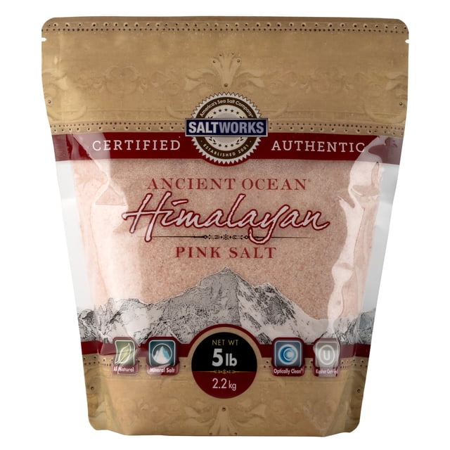 SaltWorks Ancient Ocean Himalayan TGF4 Pink Salt, Fine Grain, 5 Pound ...