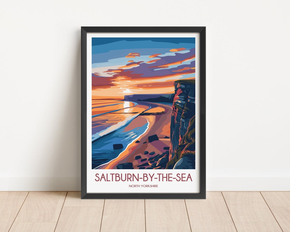 Saltburn-by-the-Sea Poster North Yorkshire Scenic Wall Art, Unframed ...