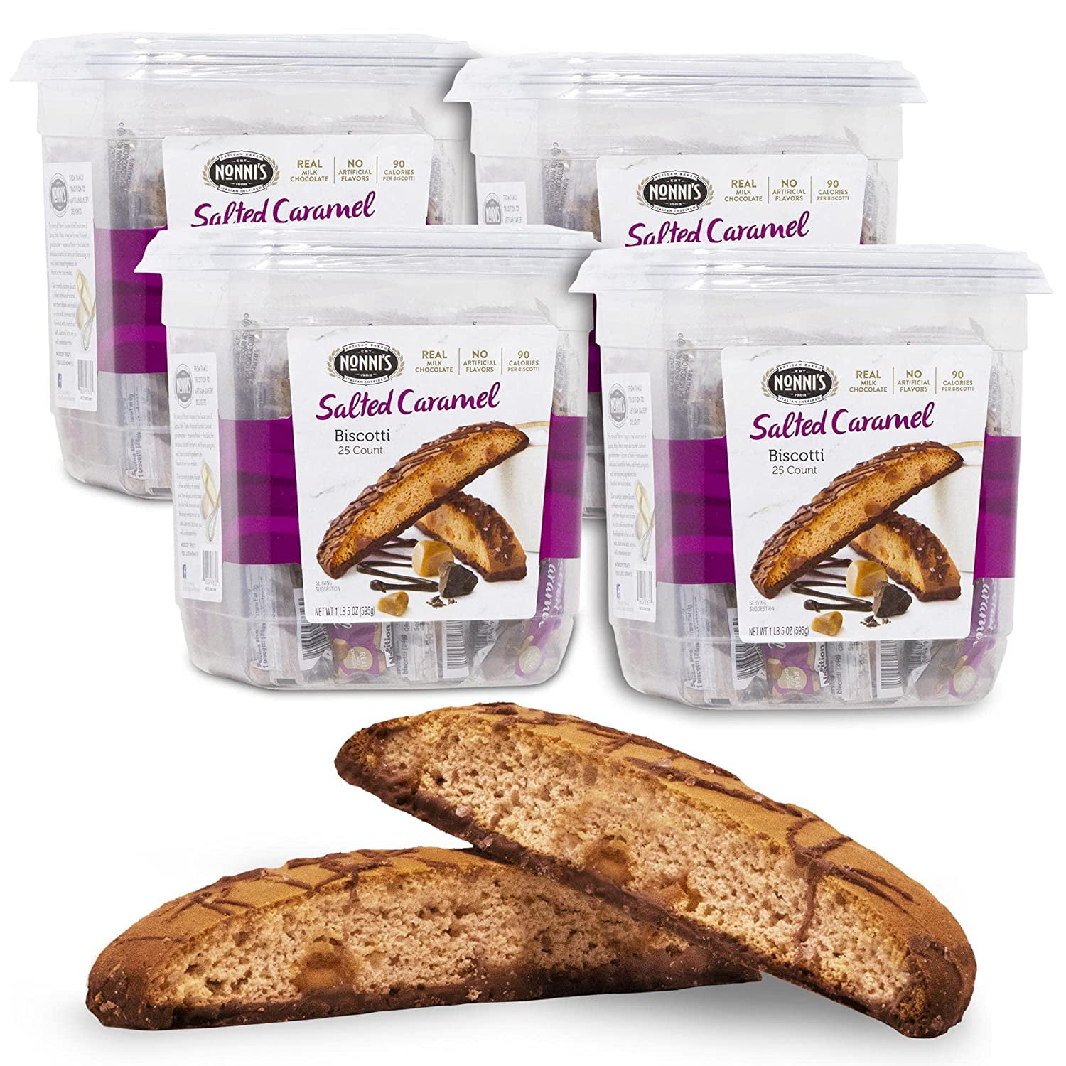 Salted Caramel Biscotti Italian Cookies - 4 Tubs Biscotti Individually ...