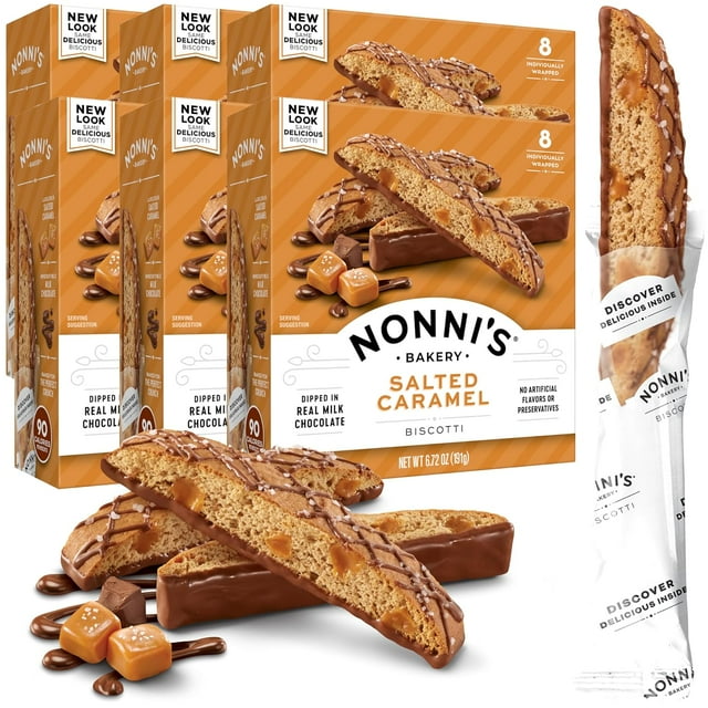 Salted Caramel Biscotti Italian Cookies - 6 Boxes - Biscotti ...