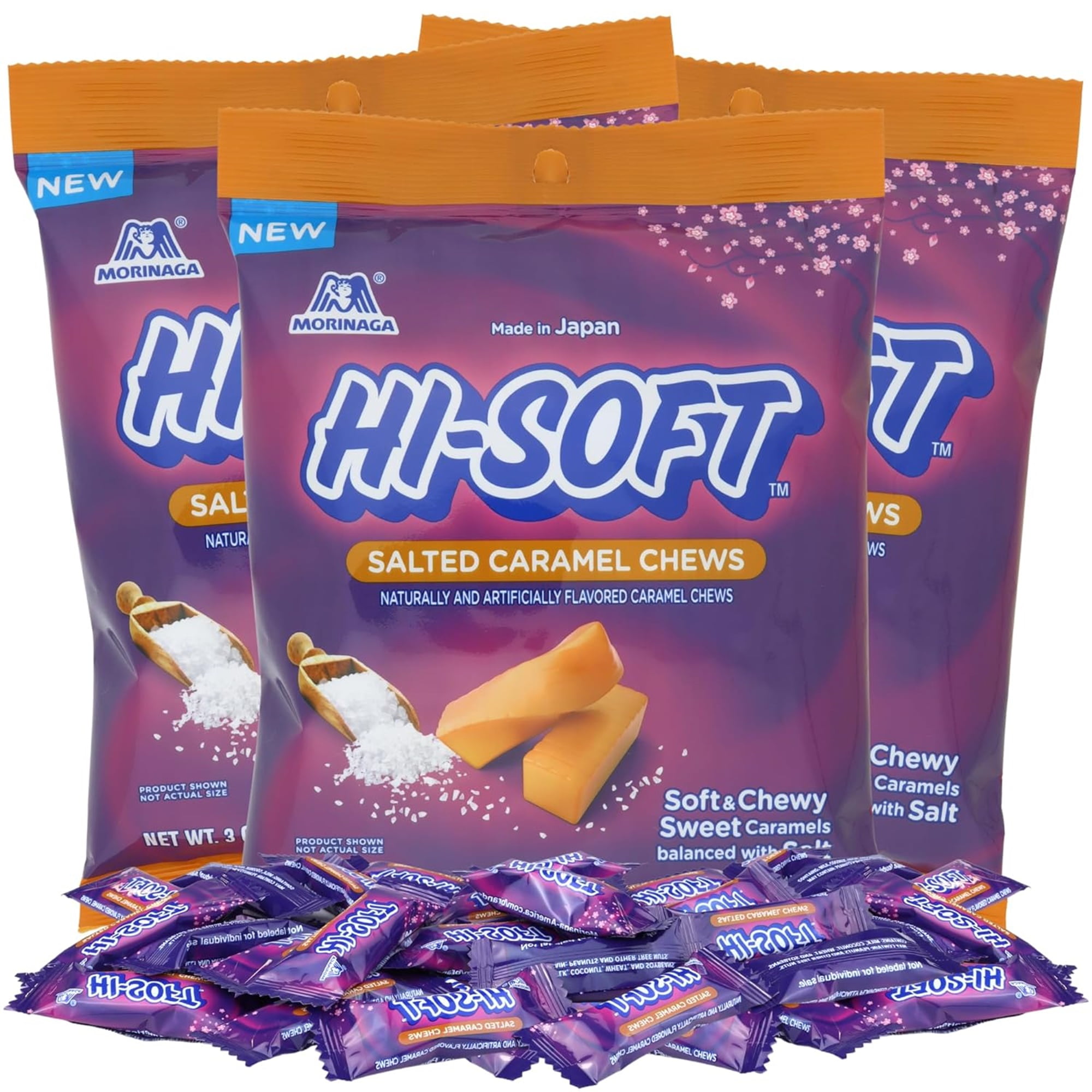 Salted Caramel Chews, Individually Wrapped Chewy Candy, Pack of 3, 3 ...