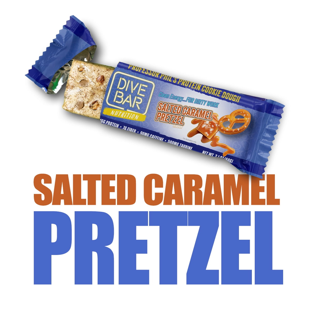 Salted Caramel Pretzel Caffeinated Protein Bar - Dive Bar Nutrition - 6 ...