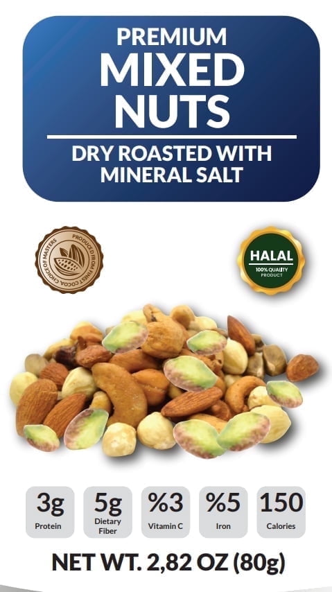 Salted Mixed Nuts, Dry Roasted With Mineral Salt, Nutty Medley of ...