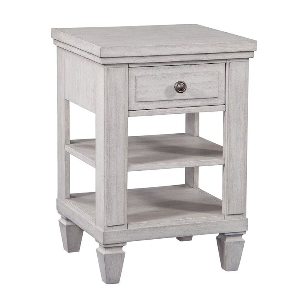Salter Path Rustic Farm Country Nightstand, Oyster White Wood with 1 ...