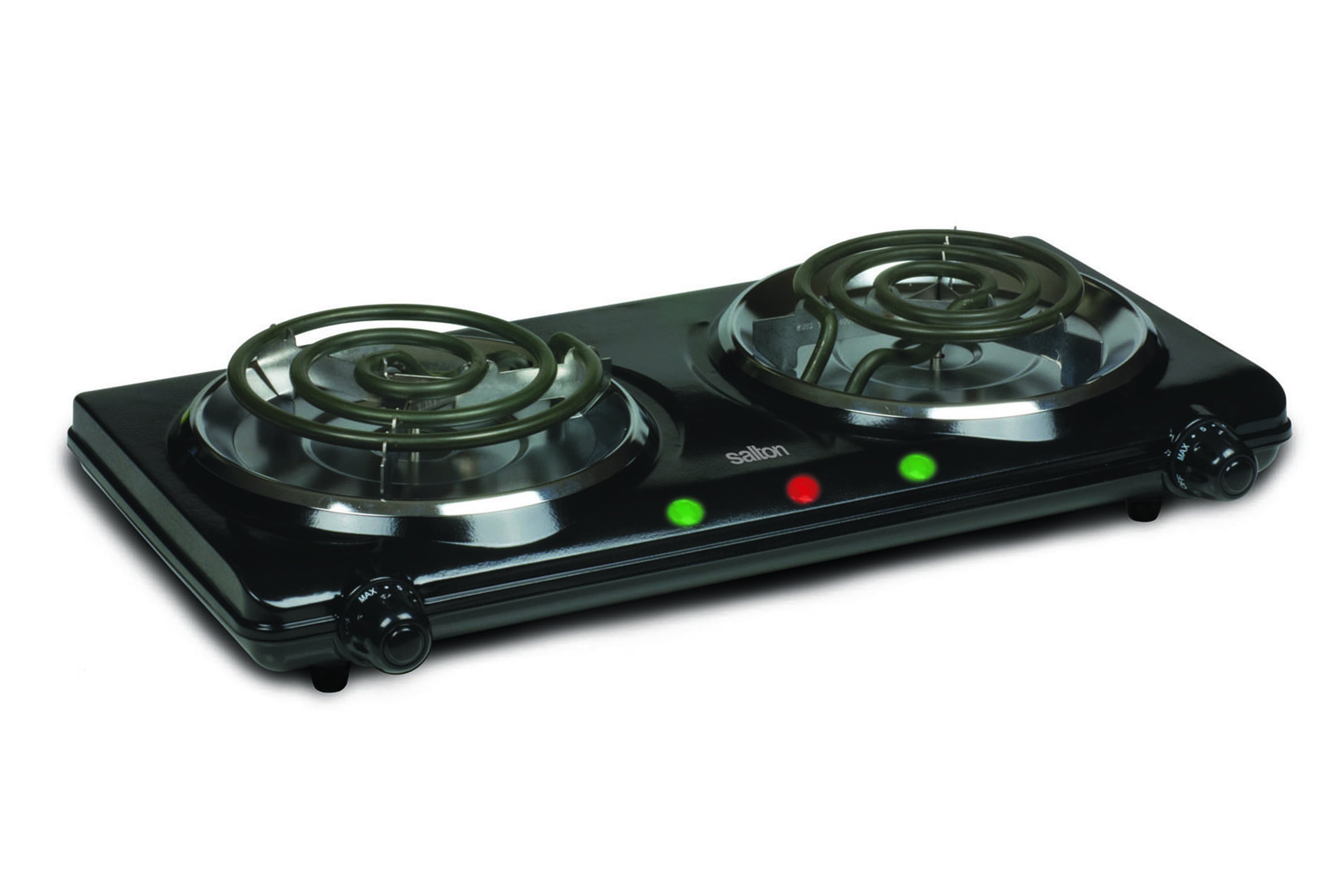 Salton Portable Cooktop 20” 2-Coil Double Burner, HP1427, Black ...