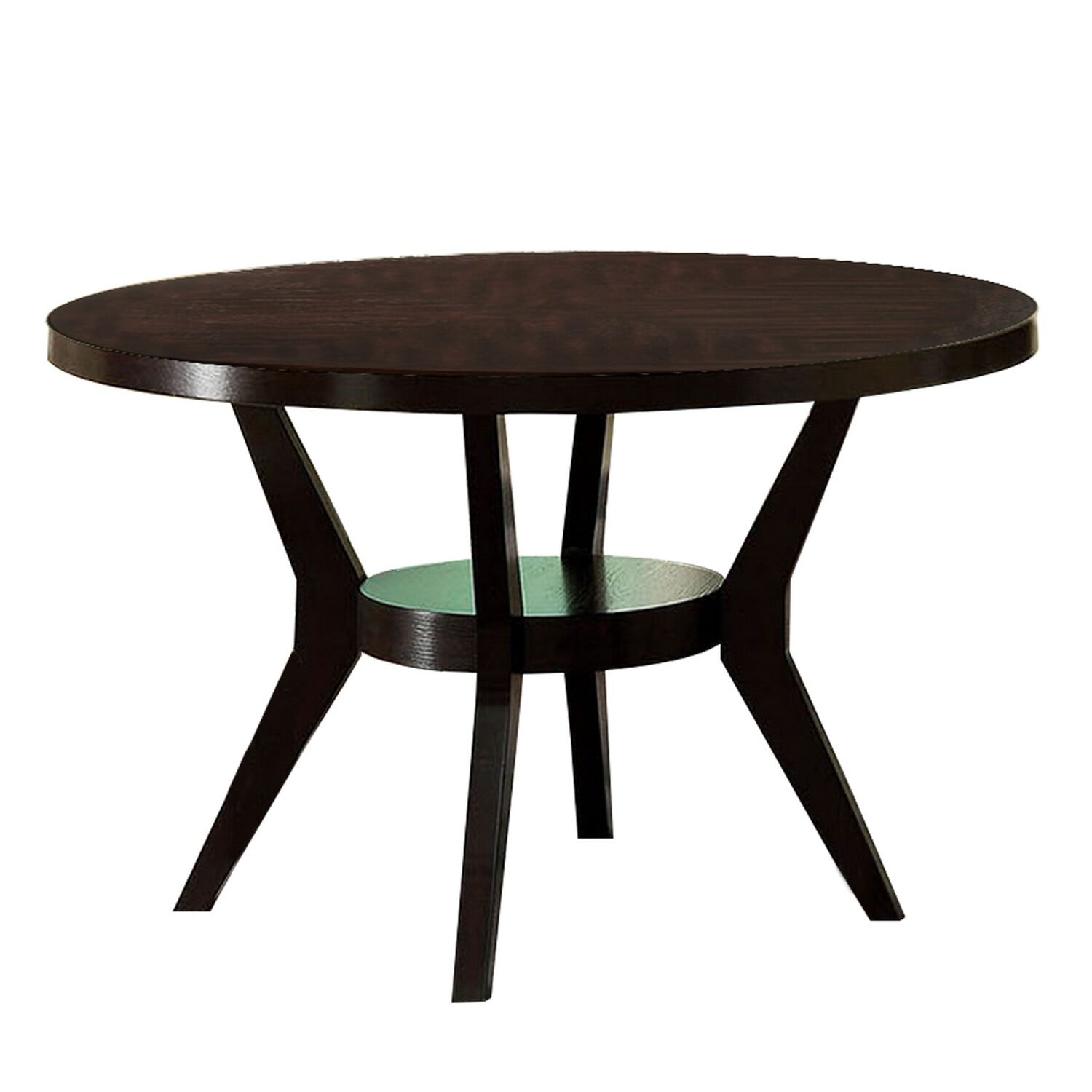 Saltoro Sherpi 48" Modern Round Dining Table with Bottom Shelf, Brown ...