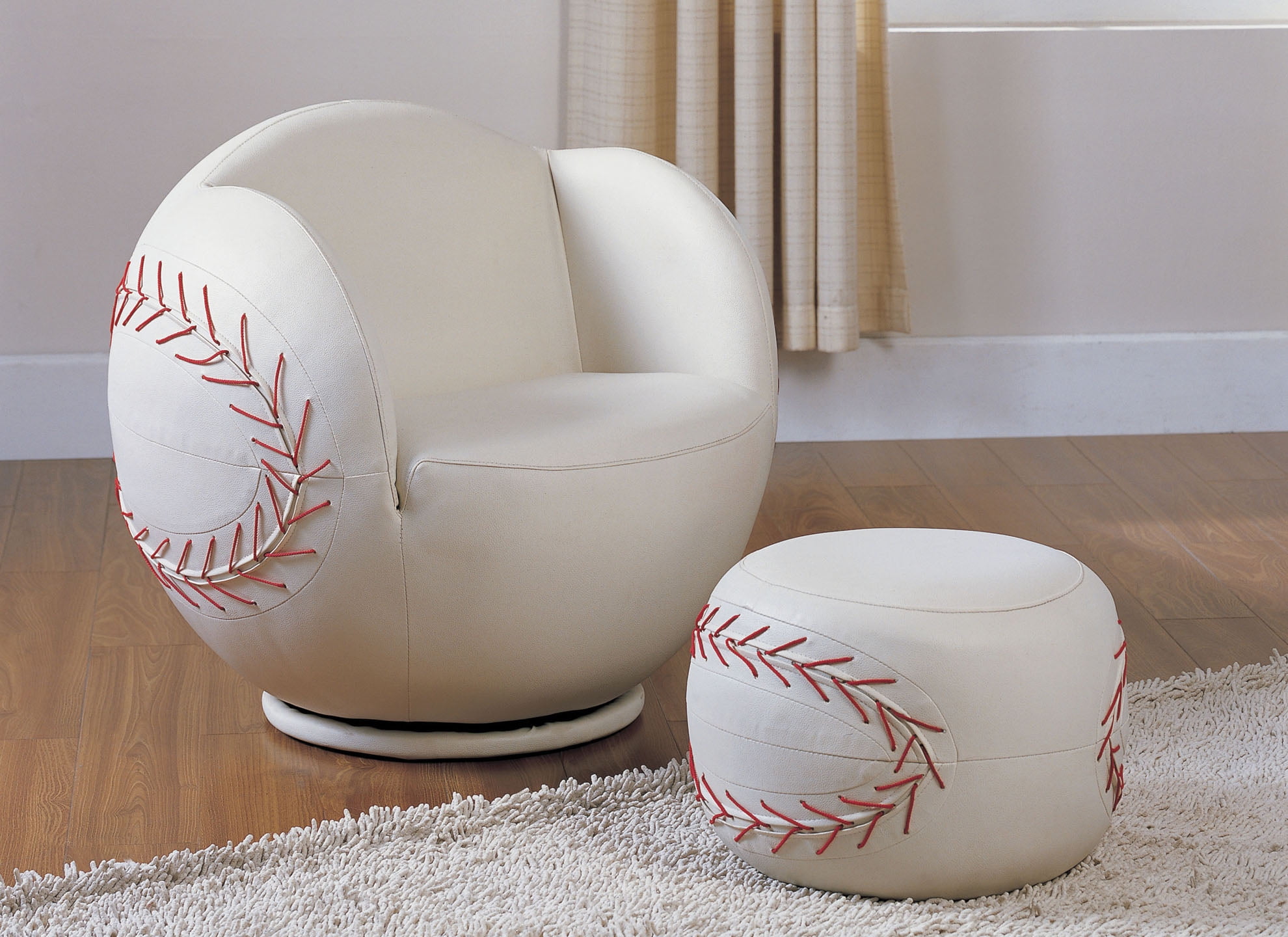 Saltoro Sherpi All Star 2 Piece Kids Baseball Chair and Ottoman Living ...