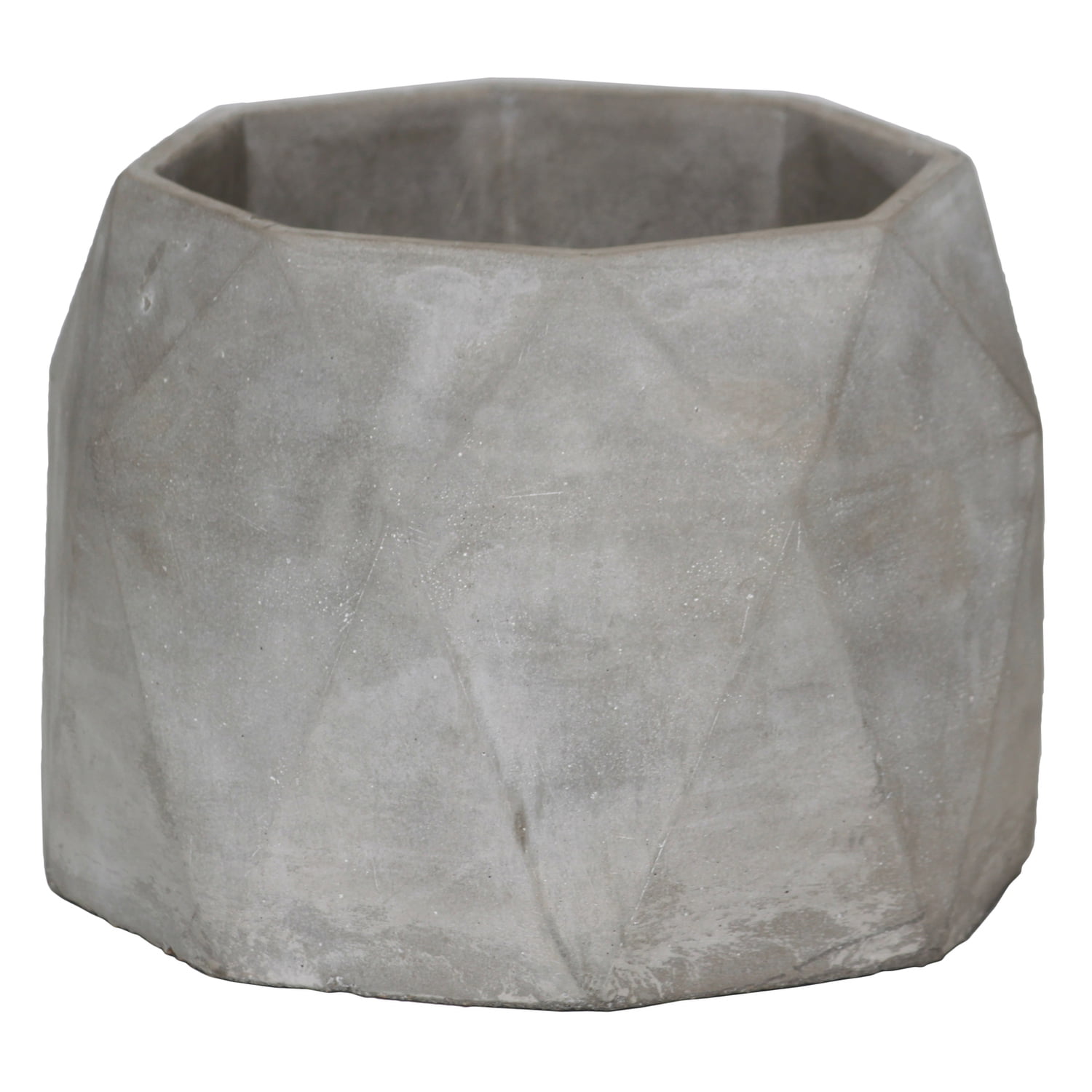 Saltoro Sherpi Cement Flower Pot with Diamond Pattern Body and ...