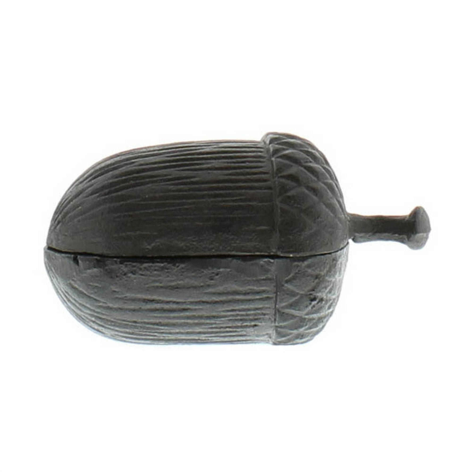 Saltoro Sherpi Metal Acorn Shaped Box with Textured Details, Gray ...