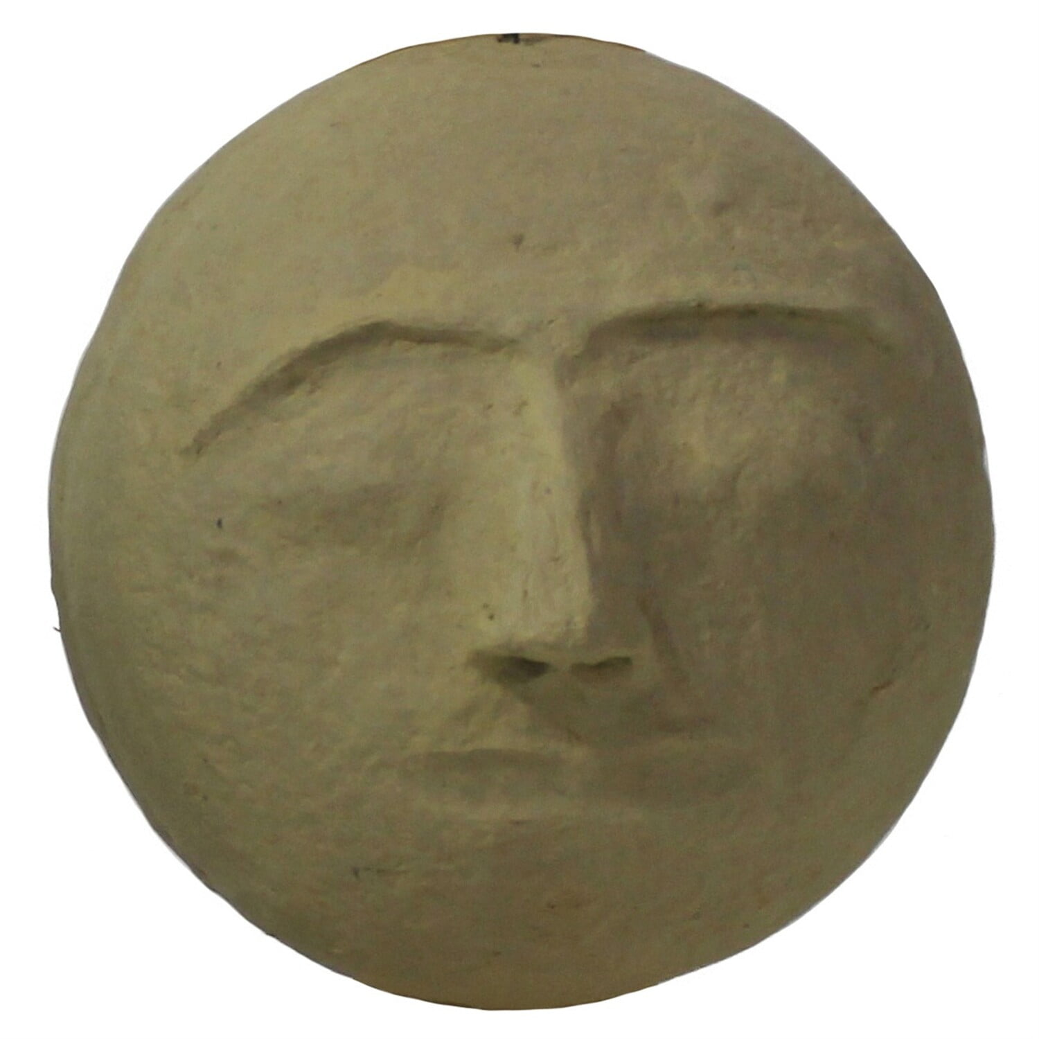 Saltoro Sherpi Paper Mache Round Human Face Design Wall Decor, Brown ...