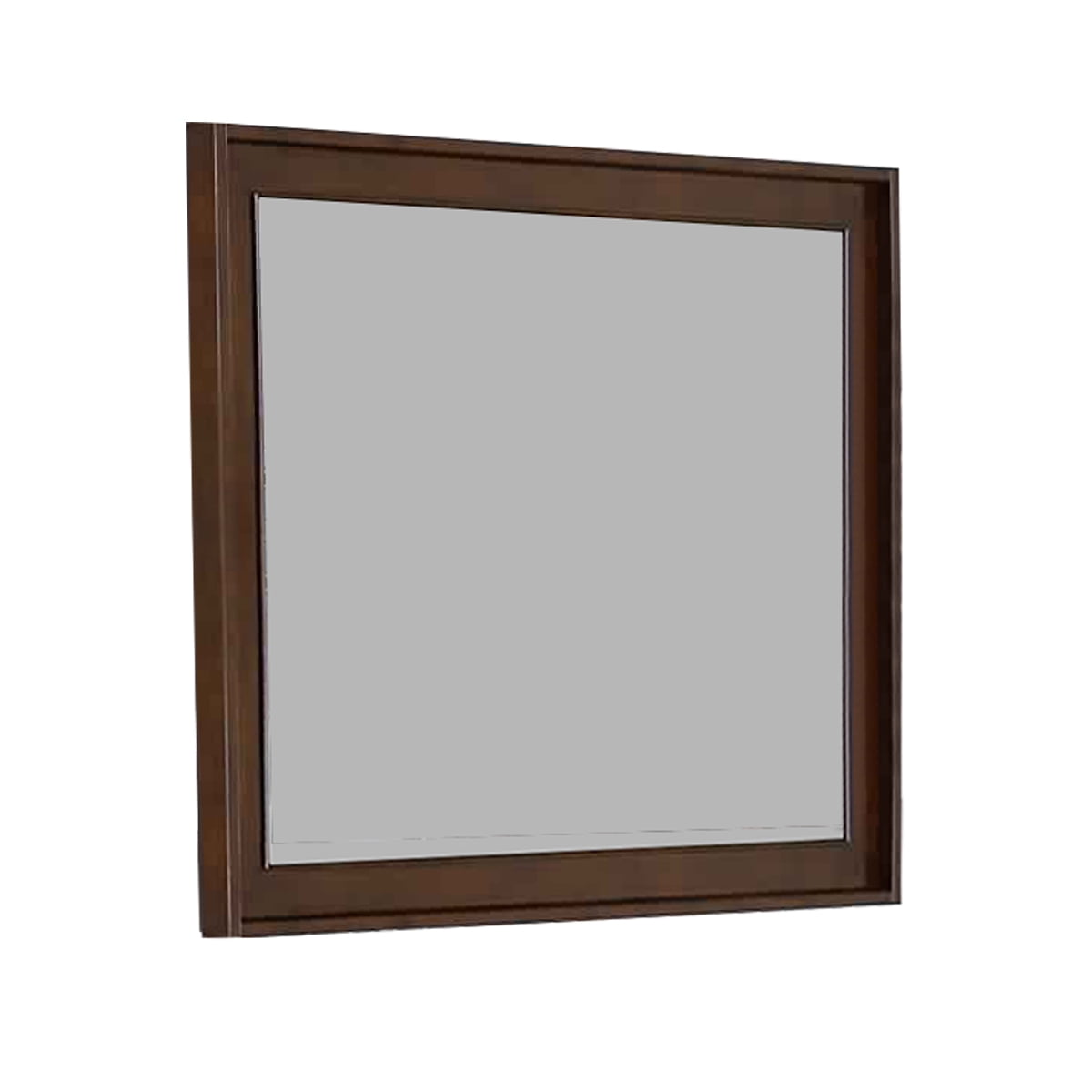 Rectangular Wooden Frame Mirror with Raised Edges, Brown - Saltoro ...