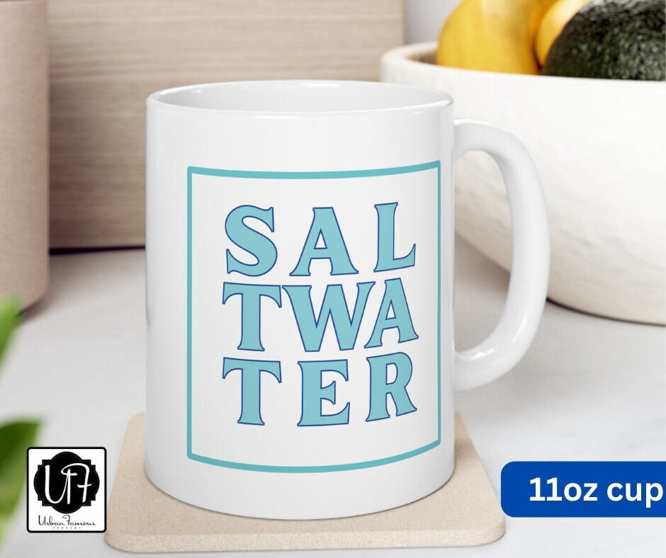 Saltwater Beach Mug – Minimal Ocean Design for Coastal Coffee Mornings ...