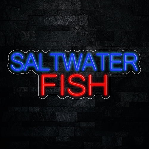 Saltwater Fish LED Neon Sign 27"L x 10"H #33372 - Walmart.com
