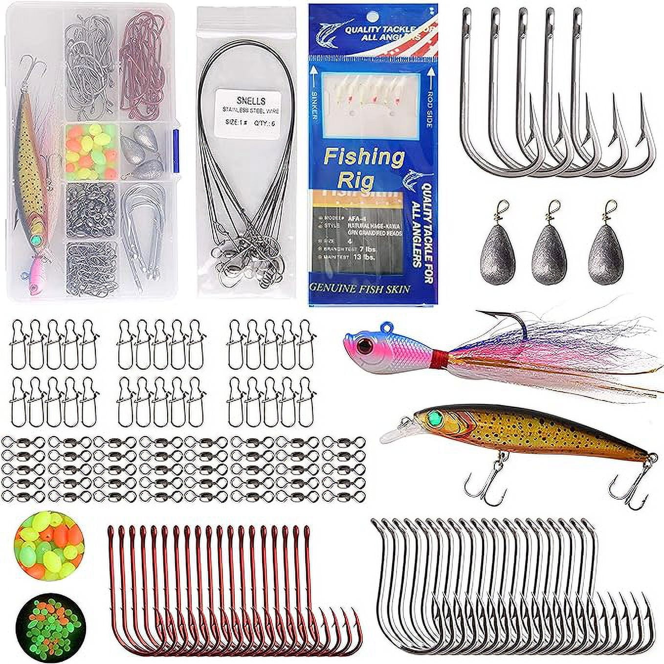 Saltwater Fishing Tackle Box, Surf Fishing Tackle Bait Rigs Kit Sea ...