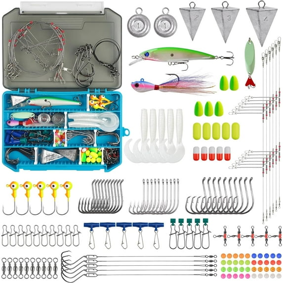 Saltwater Fishing Tackle Kit Surf Fishing Gear Ocean Saltwater Lures ...