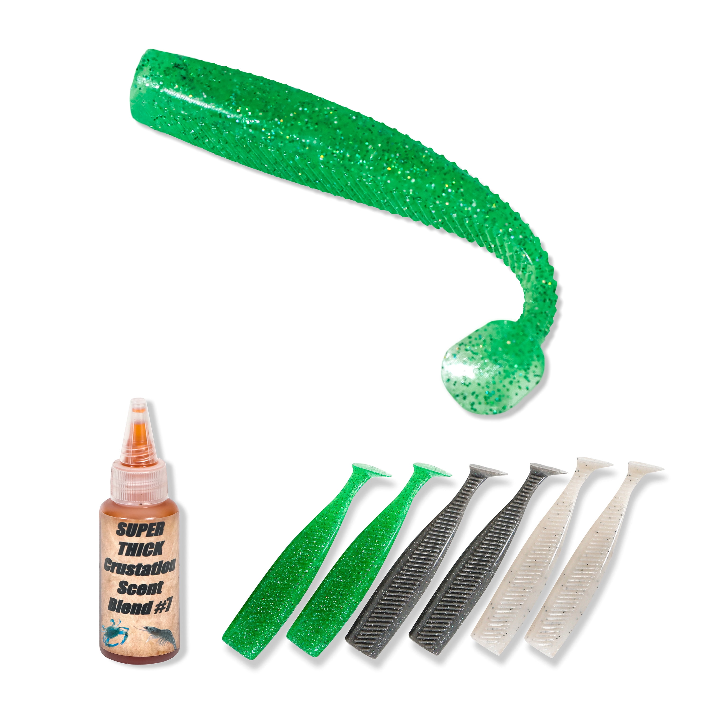 Trademark Innovations Saltwater Swimbait Lures with Shrimp Scent - 6 ...