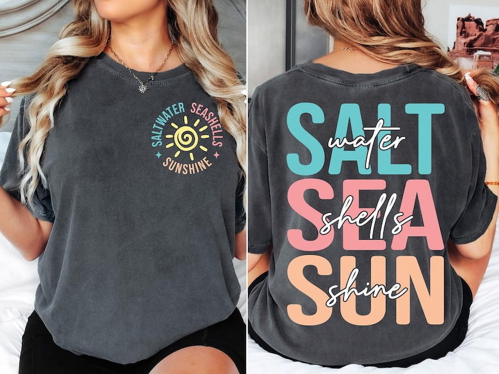 Saltwater Seashells Sunshine Shirt, Hello Summer Vacation Tee, Beach ...