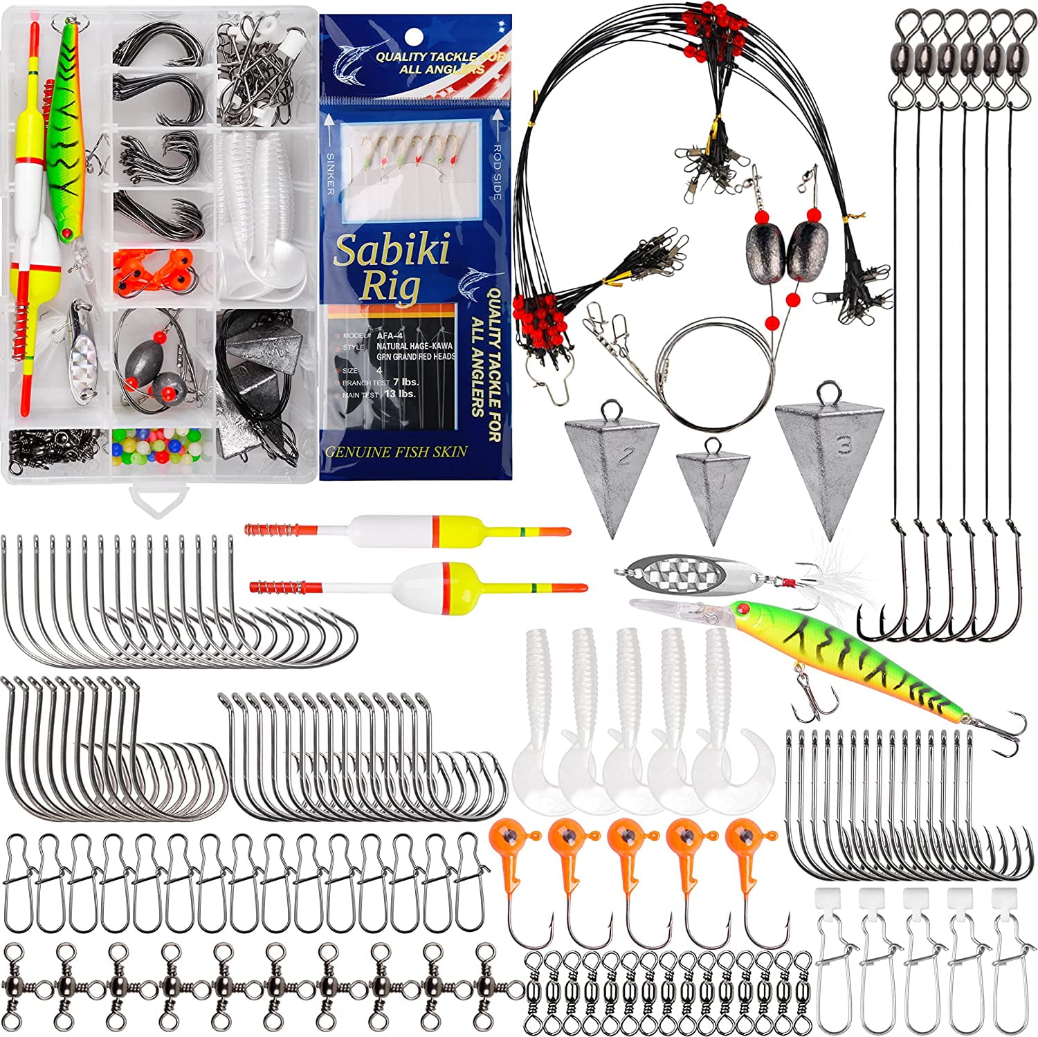 VanRolldex Saltwater Fishing Tackle Kit 180 Piece Durable Surf Terminal ...
